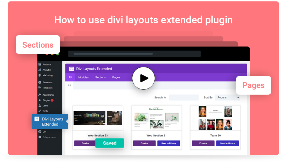 Divi Layouts Extended - A complete Divi layouts library